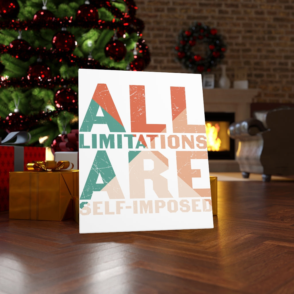 Trinx Inspirational Quote Canvas All Limitations Are Self-Imposed Wall Art Motivational Motto ...